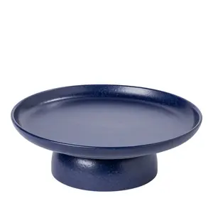 COSTA NOVA Pacifica Footed Stoneware Plate - Blueberry
