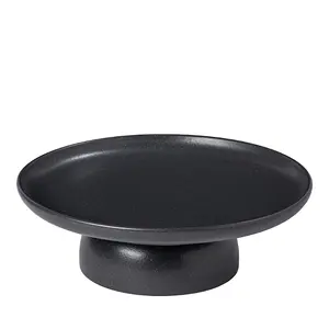 COSTA NOVA Pacifica Footed Stoneware Plate Seed Grey