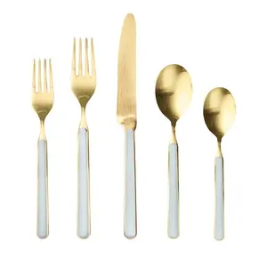 MEPRA Fantasia Ice Oro 20 Piece Flatware Set Light Blue