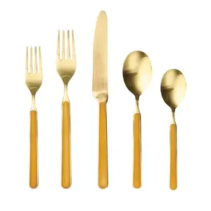 MEPRA Fantasia Ice Oro 20 Piece Flatware Set Mustard