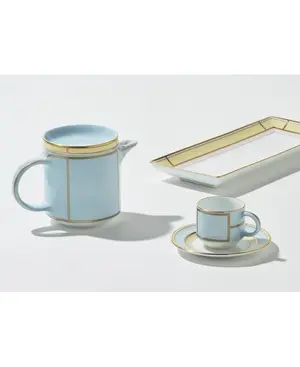 GINORI 1735 Colonna Coffee Pot With Cover - Celeste