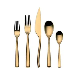 MEPRA Arte Oro Ice Flatware 5-piece Place Setting Brushed Gold