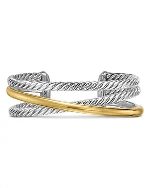 David Yurman Crossover Cuff Bracelet - Silver/gold