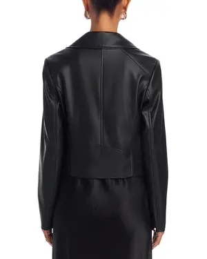 LAMARQUE Pascale Faux Leather Moto Jacket - Black