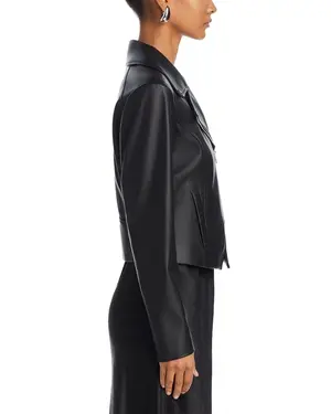 LAMARQUE Pascale Faux Leather Moto Jacket - Black