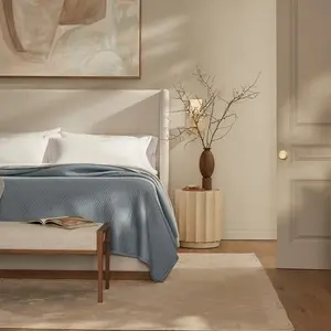 BOLL & BRANCH Signature Textured Stitch Quilt, Twin - Bluestone