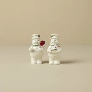 LENOX Happy Holly Days Snowmen Salt & Pepper Set