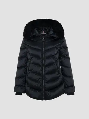 Gorski Apres-ski Jacket With Detachable Toscana Shearling Lamb Hood Trim - Black