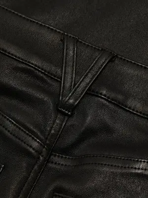 Veronica Beard Carson Leather High-rise Ankle Flare Pants