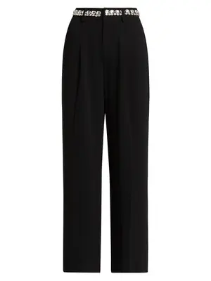 Cinq À Sept Genna Crystal-embellished Wide-leg Pants