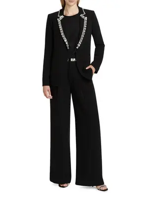Cinq À Sept Genna Crystal-embellished Wide-leg Pants