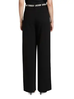 Cinq À Sept Genna Crystal-embellished Wide-leg Pants
