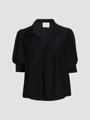 Cinq À Sept Weldon Gathered Top - Black