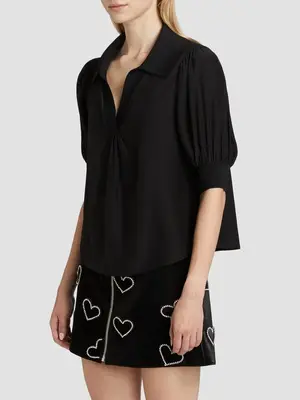 Cinq À Sept Weldon Gathered Top - Black