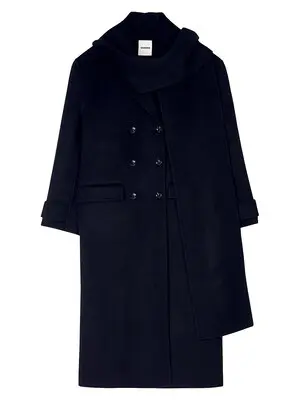 Sandro Women's Oversized Wool Coat - Black  - Black