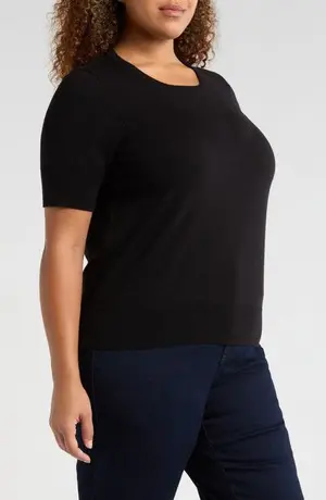 Universal Standard Rosie Short Sleeve Sweater - Black
