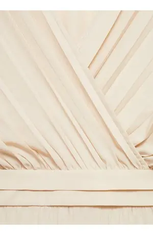 Mango Pleated Faux Wrap Dress