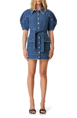 Elliatt Cora Denim Shirt Dress In Navy - 70% Off | Editorialist