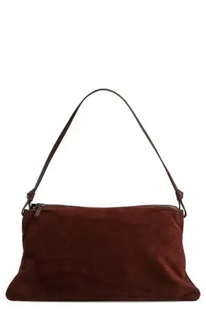 Staud Wally Suede Shoulder Bag - Mahogany
