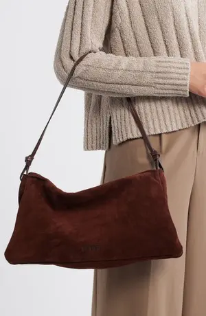 Staud Wally Suede Shoulder Bag - Mahogany