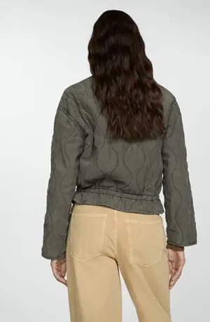 Mango Quilted Cropped Jacket