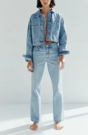 Mango Crop Denim Trucker Jacket