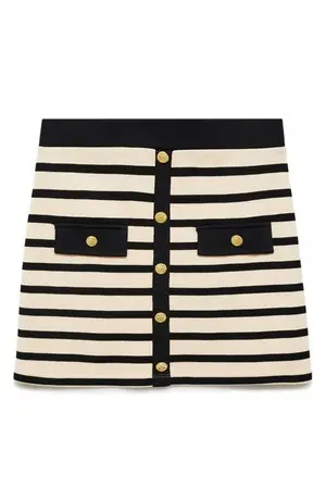 Mango Knit Miniskirt - Ecru