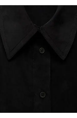 Mango Solid Cupro Blend Button-up Shirt