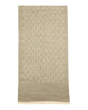 Gucci Gg Logo Scarf - Sand