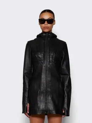 Natasha Zinko Washed Leather Zip-up Dress