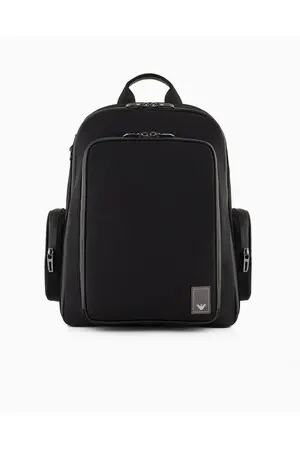 Emporio Armani Travel Essential Nylon Backpack - Black