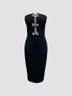 Dress The Population Erica Crystal-embellished Strapless Body-con Midi-dress