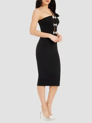 Dress The Population Erica Crystal-embellished Strapless Body-con Midi-dress