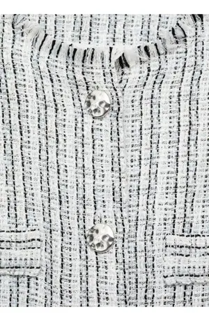 Mango Button Tweed Mini Dress