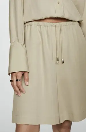 Mango Wide Leg Bermuda Shorts