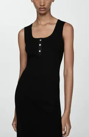 Mango Ribbed Midi Dress