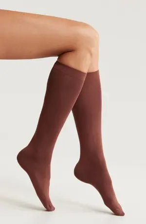 Nordstrom Knee High Socks Brown Brunette