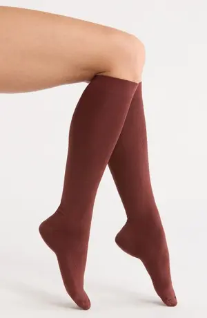 Nordstrom Knee High Socks - Brown Raisin