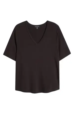 Universal Standard Lily Liquid Jersey V-neck T-shirt - Black