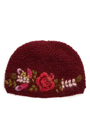French Knot Josephine Wool Cloche - Red | Editorialist display picture 2