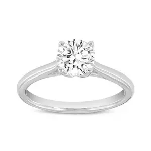 LUVMYJEWELRY 1 Ct Lab Grown Diamond Solitaire Ring - 14k White Gold
