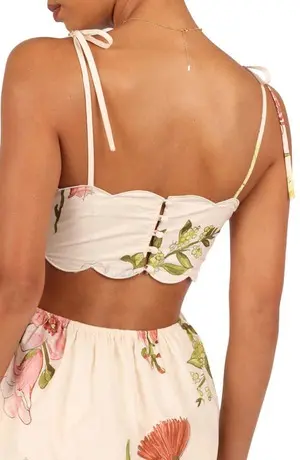 PETAL & PUP Adelaide Scallop Cutout Tie Strap Maxi Dress