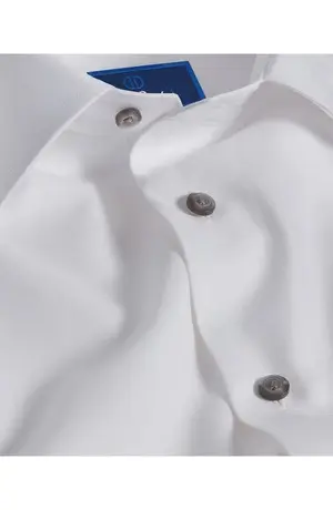 David Donahue Trim Fit Cotton Dress Shirt - White