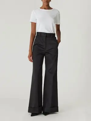 Rebecca Taylor Techy Sateen Wide Leg Pant