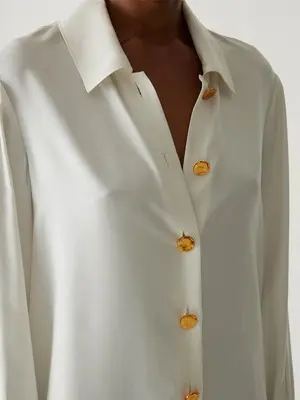 Rebecca Taylor Silky Novelty Button Shirt