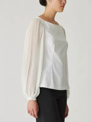 Rebecca Taylor Heavy Cotton Chintz Boat Neck Top