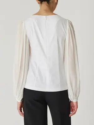 Rebecca Taylor Heavy Cotton Chintz Boat Neck Top