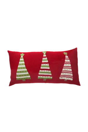 MELANGE COLLECTION Three Striped Tree Lumbar Pillow - Red