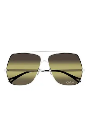 Chloé Chloé 62mm Gradient Square Sunglasses Silver