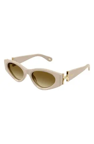 Chloé 52mm Cat Eye Sunglasses - Ivory